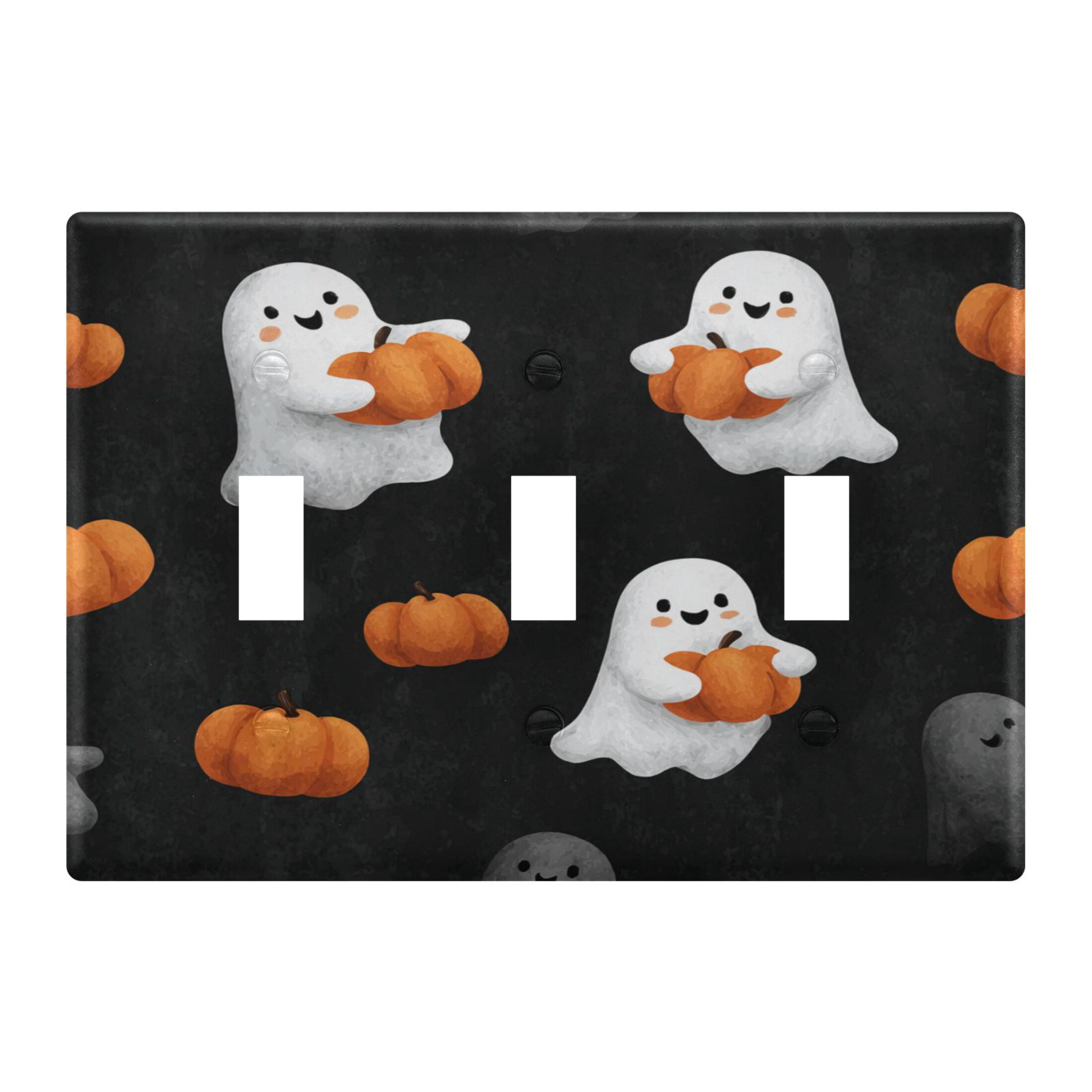 Cute Specters Holding Pumpkins Halloween Light Switch Cover Electrical ...