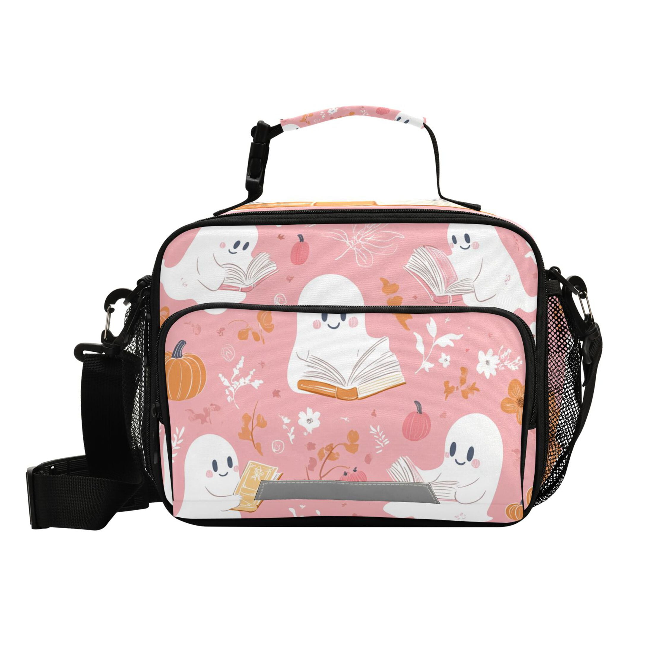 Cute Specters Reading Book Halloween Insulated Lunch Bag Portable ...