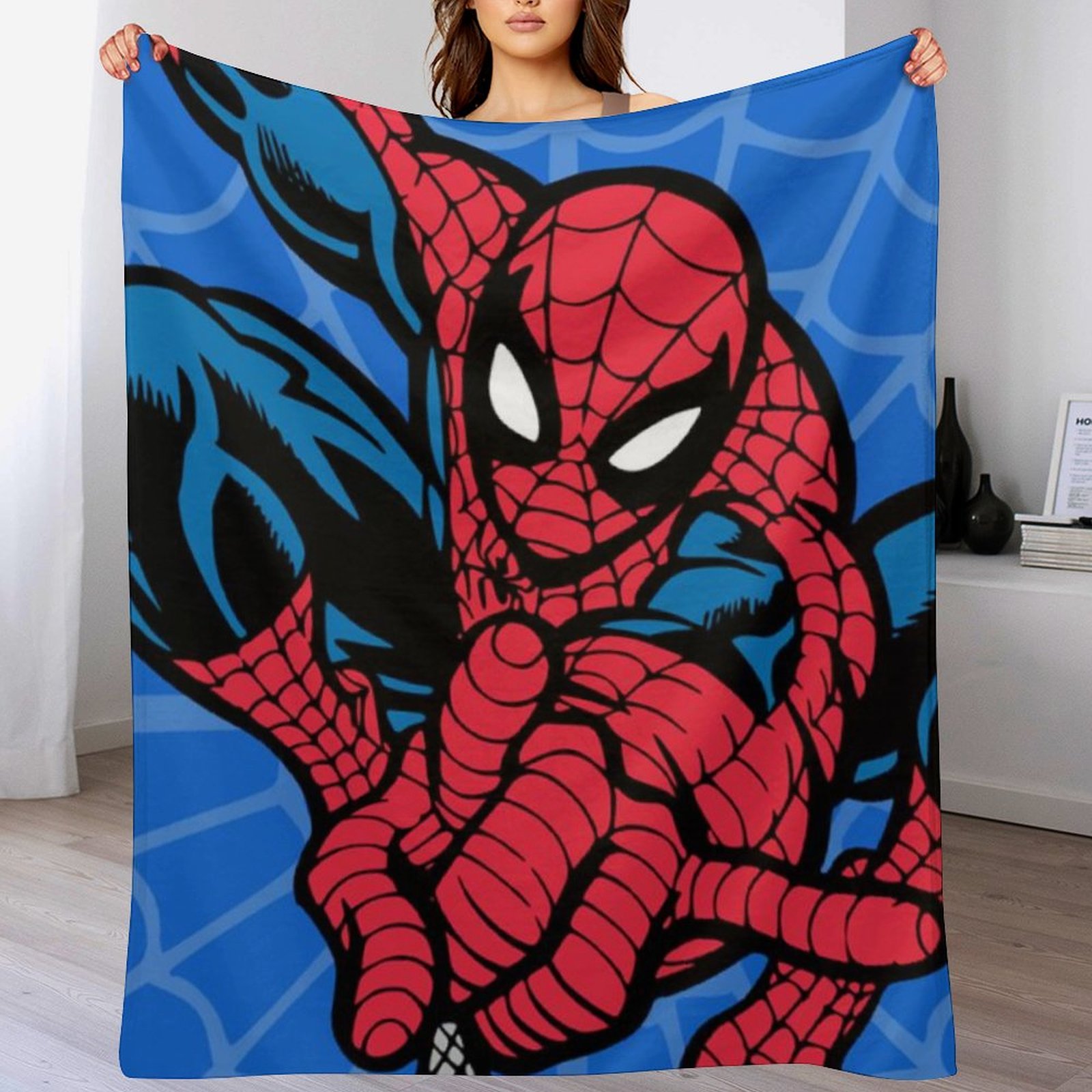 Cute Spider Man Blanket Anime Flannel Throw Blanket Warm Soft for Couch ...
