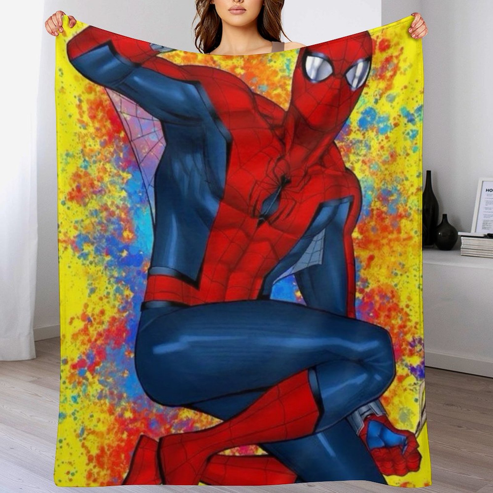 Cute Spider Man Throw Blanket Anime Throw Blanket Ultra Soft Flange ...