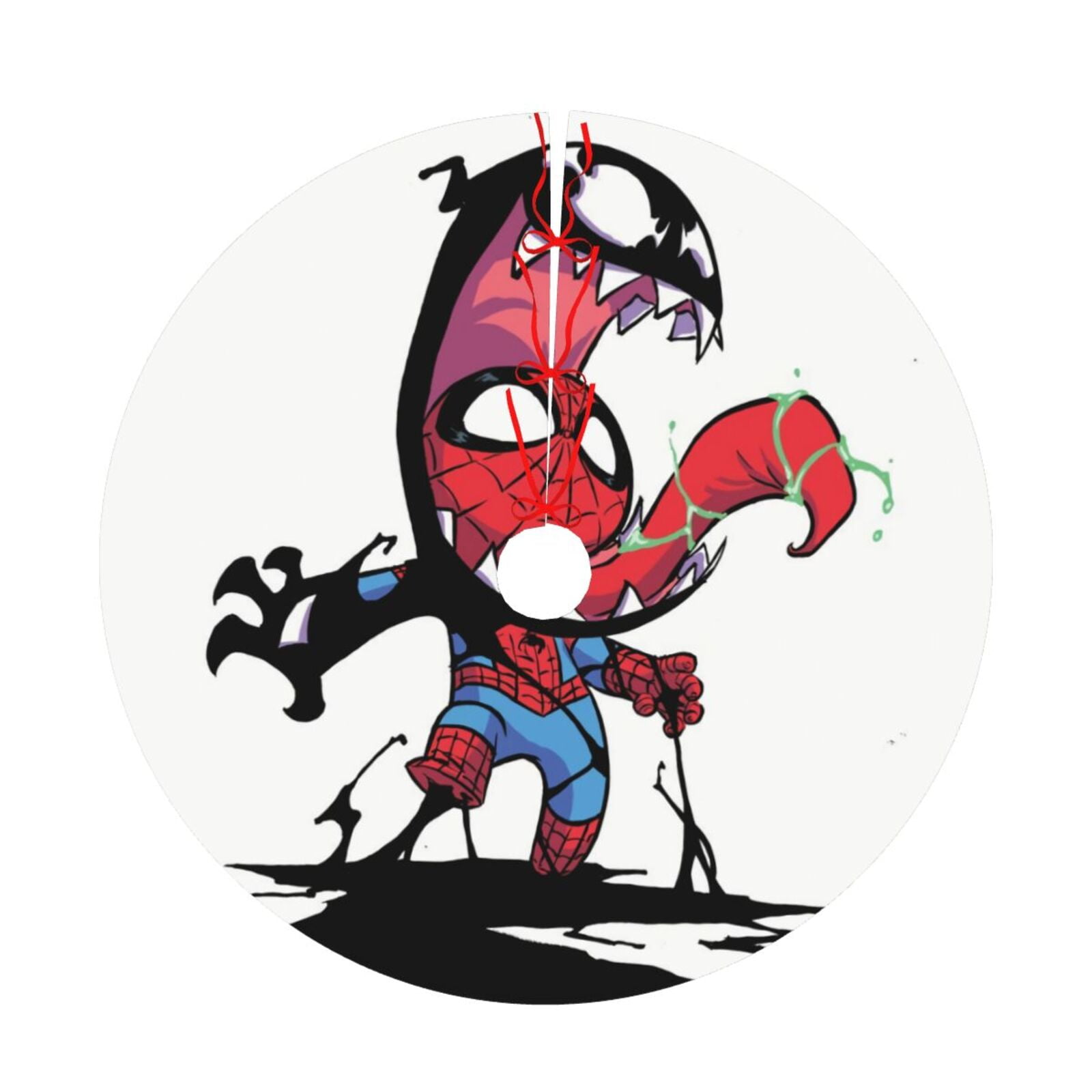 Cute Spider-Man Venom Christmas Tree Skirt 30 Inch Xmas Tree Skirts Mat ...