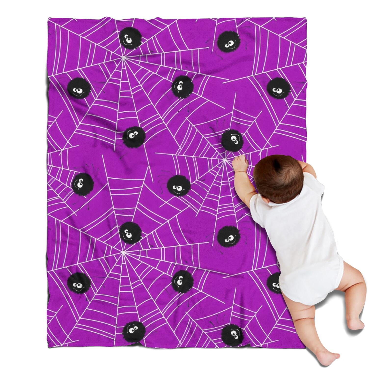 Cute Spider Web Halloween Pattern Blanket,Comfortable Soft Flannel ...
