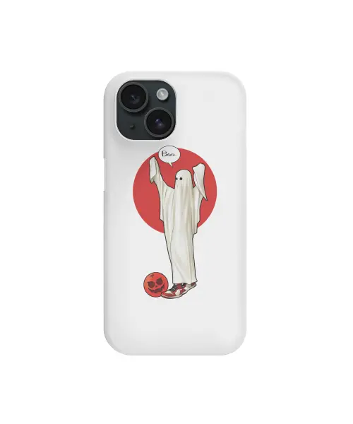 Cute Spooky Halloween Ghost With Bat Phone Case for iPhone 16 15 14 13 ...