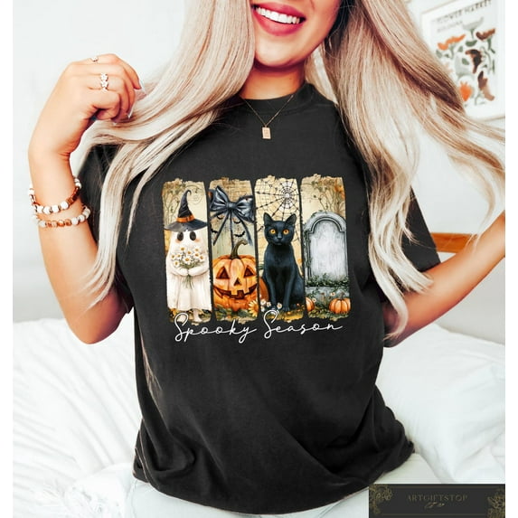 Cute Spooky Season T-shirt, season Tshirt, Womens season Shirt, Cute ...