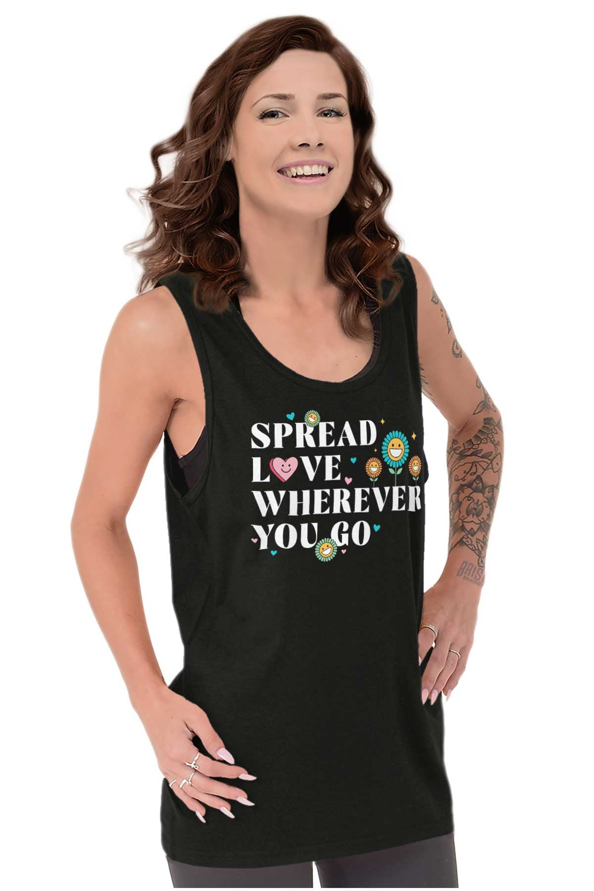 Cute Spread Love Wherever You Go Tank Top Tee Shirt Women Brisco Brands ...