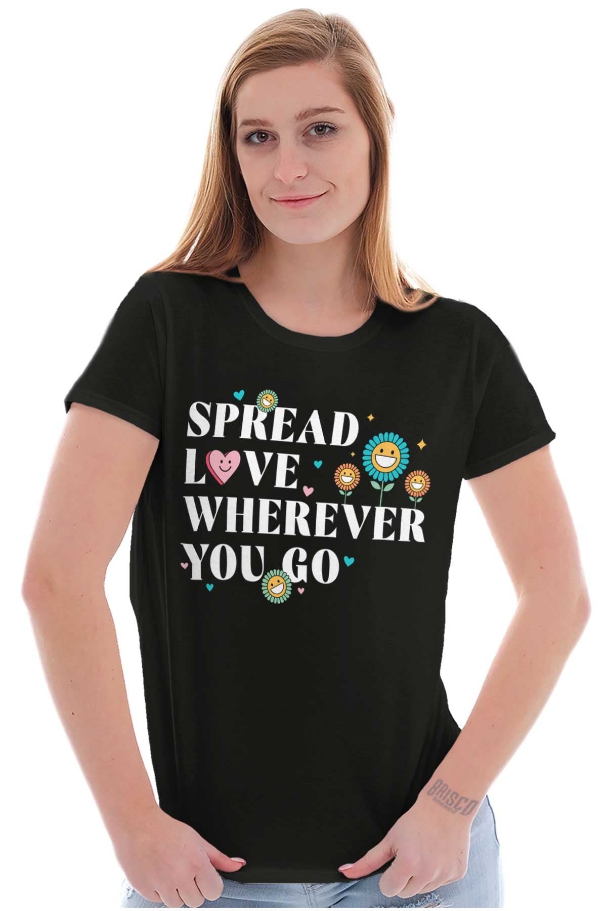 Cute Spread Love Wherever You Go Women's T Shirt Ladies Tee Brisco ...