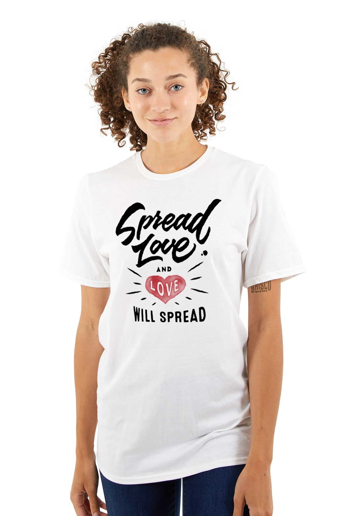 Cute Spread the Love Heart Quote Women's Plus Size Graphic Tee Brisco ...