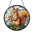 Cute Squirrel Floral Scene Stained Glass Style Window Hanging - Walmart.com