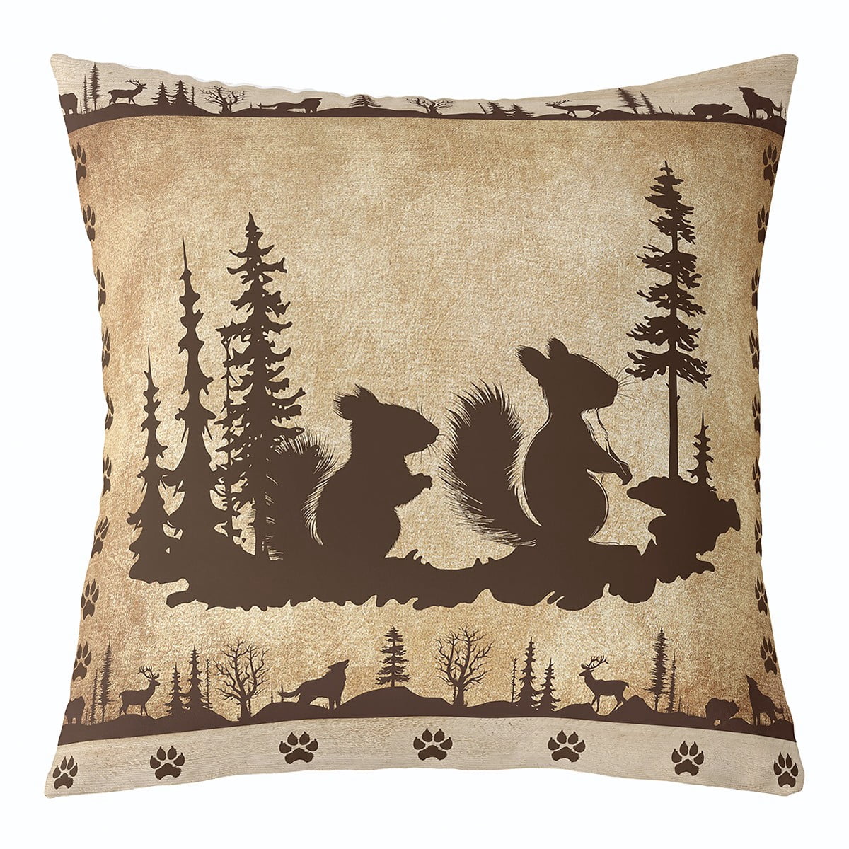 Cute Squirrel Pillow Cover 20x20 Inch,Hunting Bear Moose Deer Throw ...