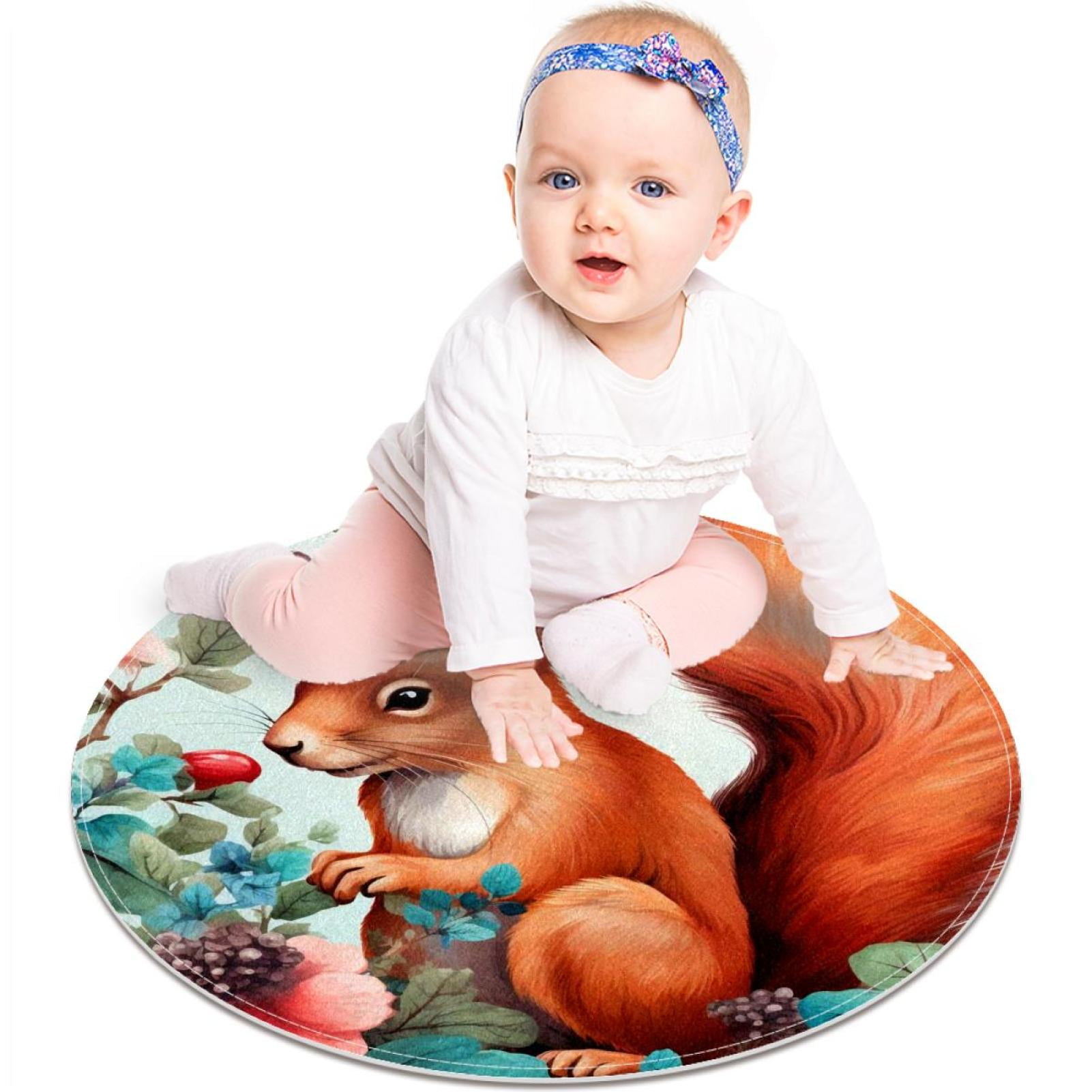 Cute Squirrel Prints Small Area Rugs Bathroom Rugs, Non-Slip Throw Rug ...