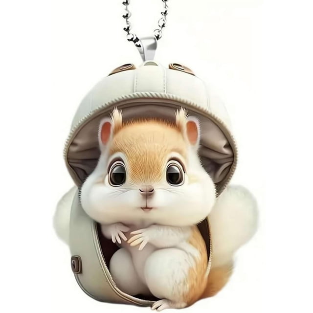 Cute Squirrel Rear View Car Charms Squirrel Car Hanging Decor Kawaii ...