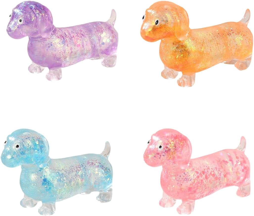 Cute Squishy Weiner Dog, Sparkly Sausage Dog Squishy, 4.3in Mini ...