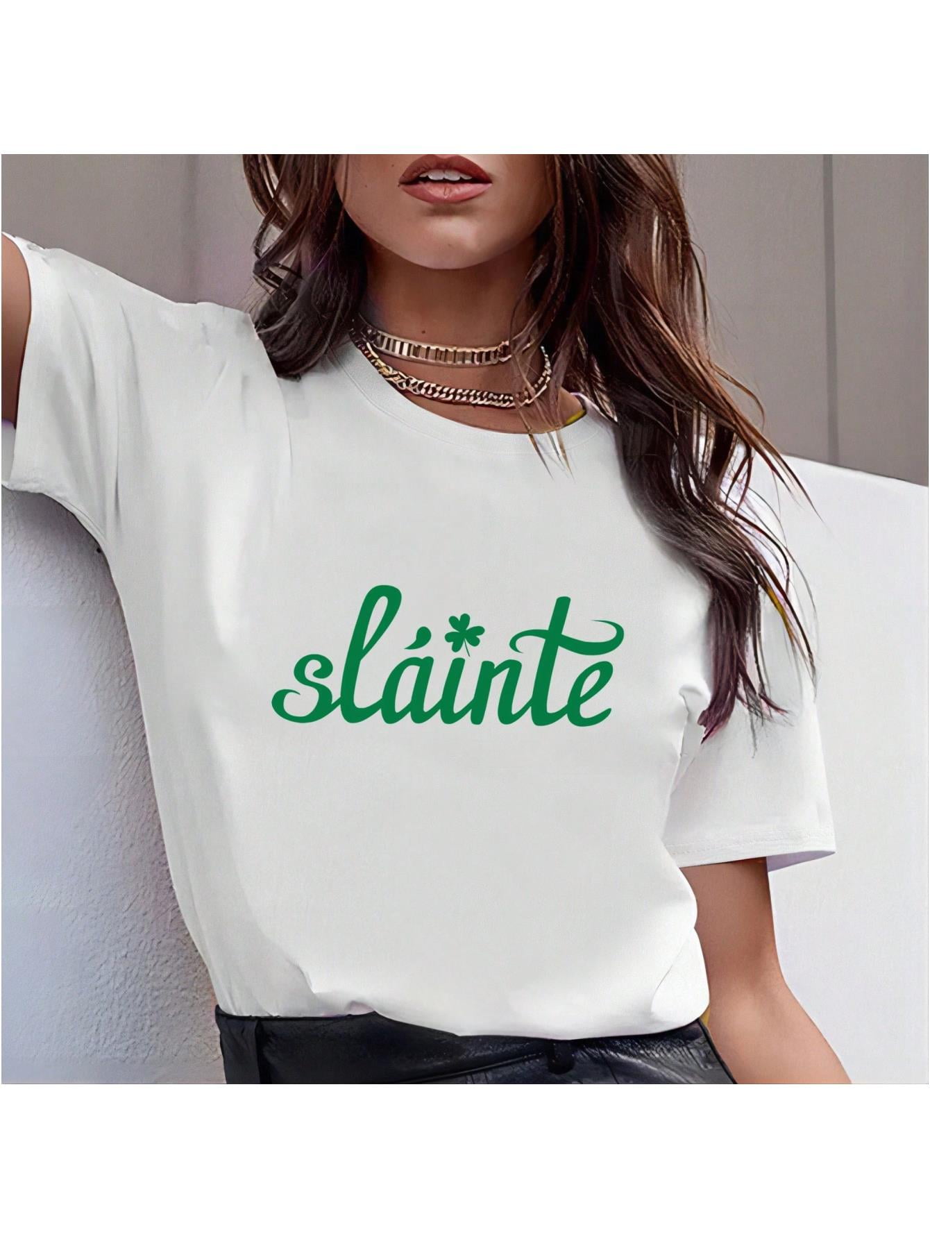Cute St. Patrick's Graphic Summer Top Crew Neck Casual T-Shirt Short ...