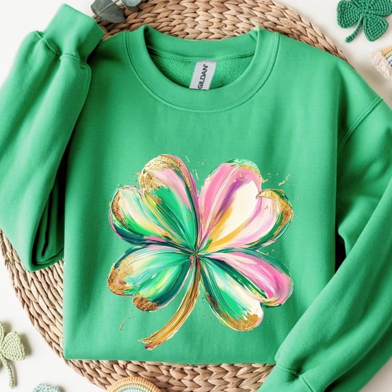 Cute St Patricks Four Leaf Clover Shirt Watercolor St Patrick Tshirt St ...