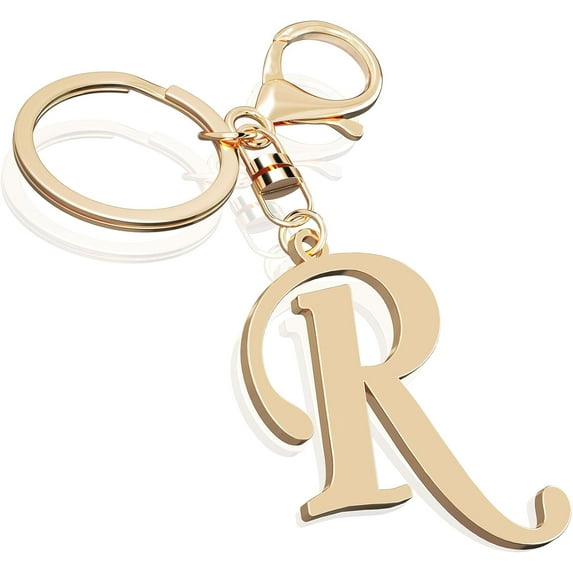 Cute Stainless Steel Gold Initial Letter Keychain for Women Girl ...