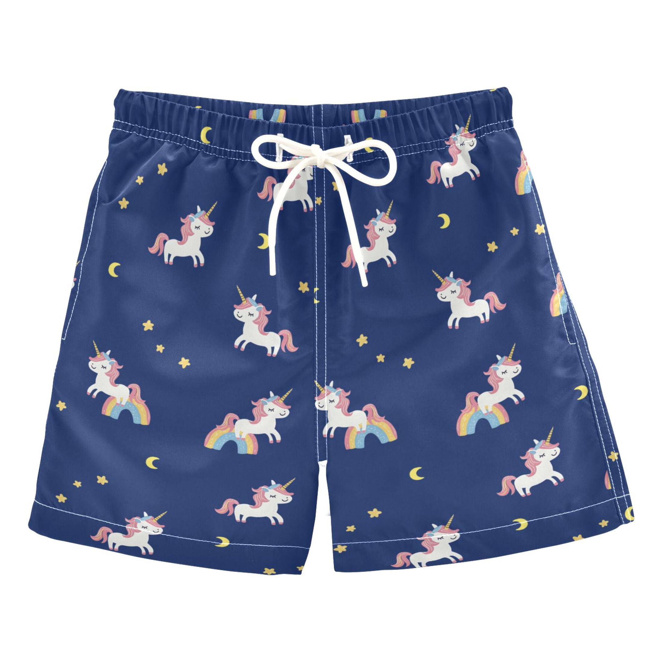 Cute Star Moon Horse Pattern Swim Trunks Quick Dry Beach Pool Board ...