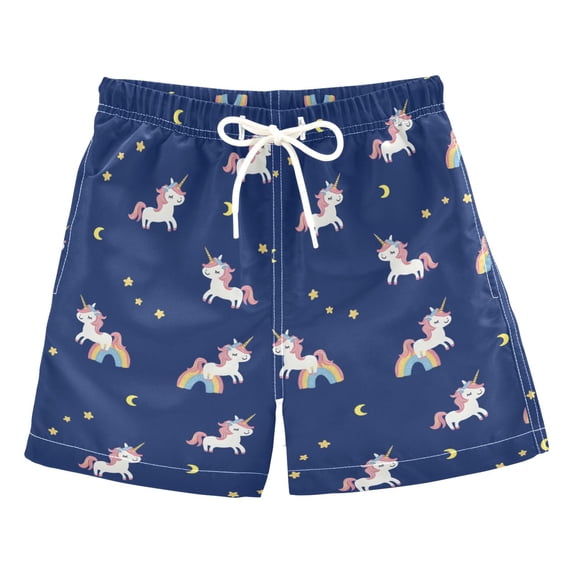 Cute Star Moon Horse Pattern Swim Trunks Quick Dry Beach Pool Board ...
