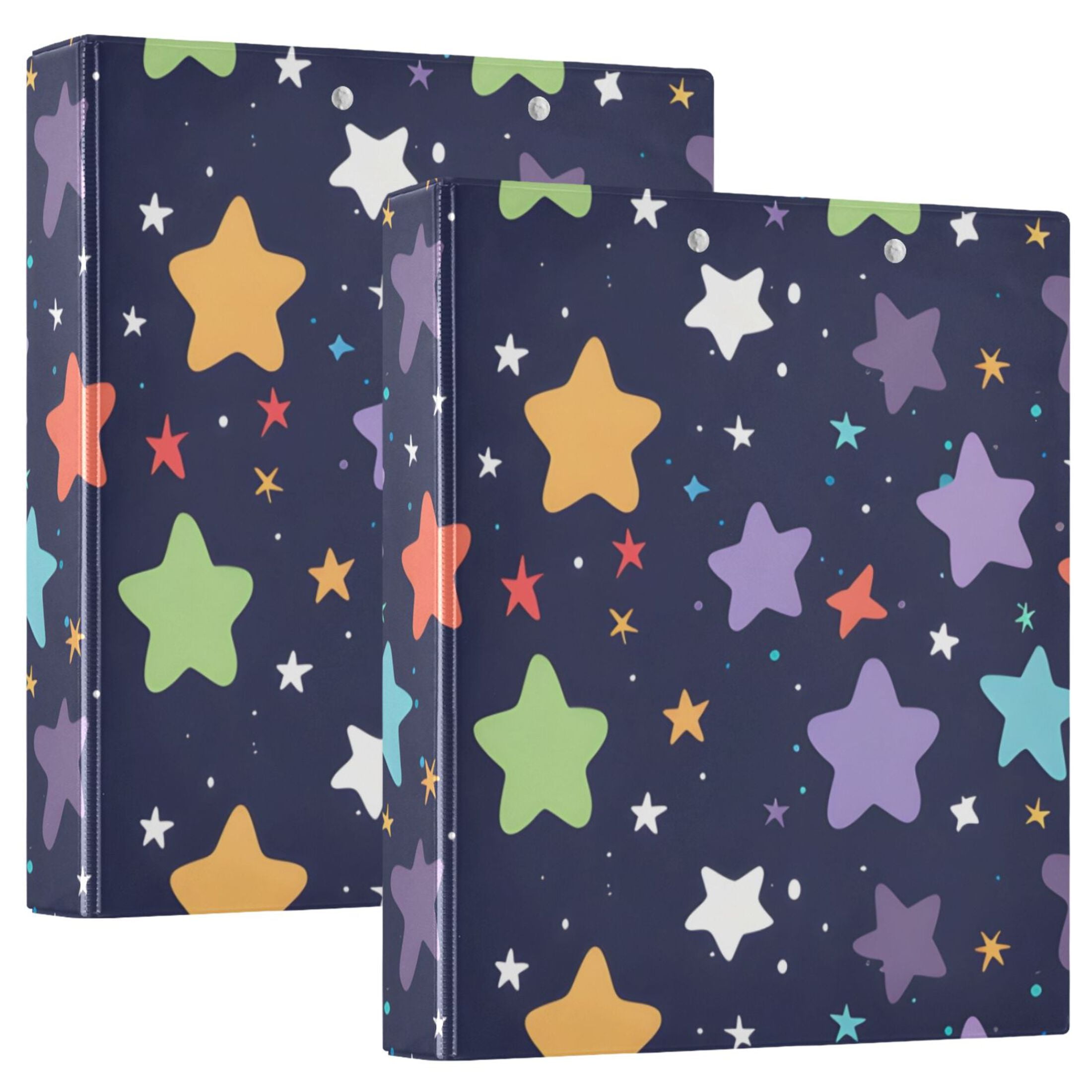 Cute Stars Hardcover 3 Ring Binder 1.5 inch Round Rings with Interior ...