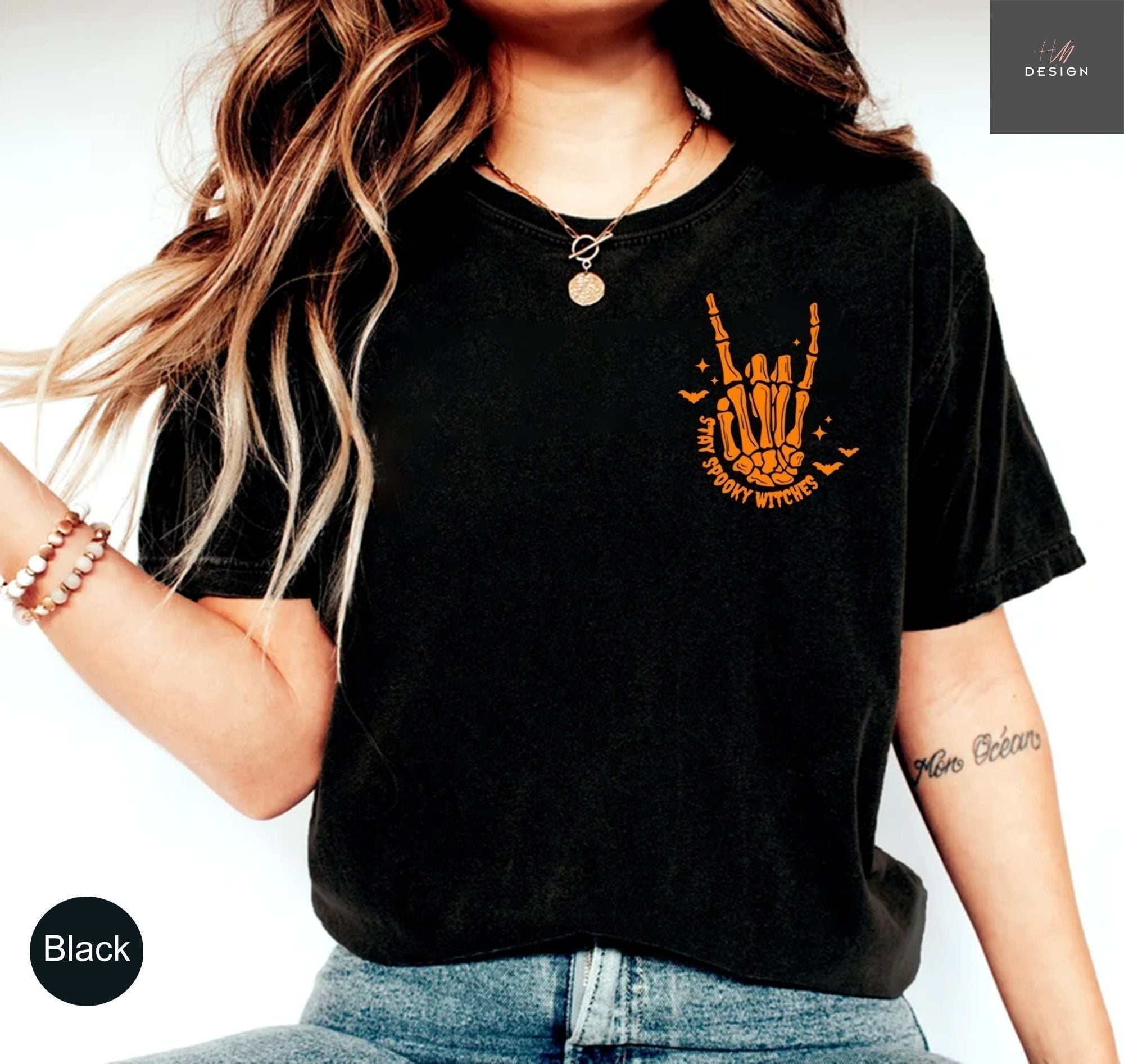 Cute Stay Spooky Skeleton Hands Shirt, Womens Halloween Shirt, Funny ...
