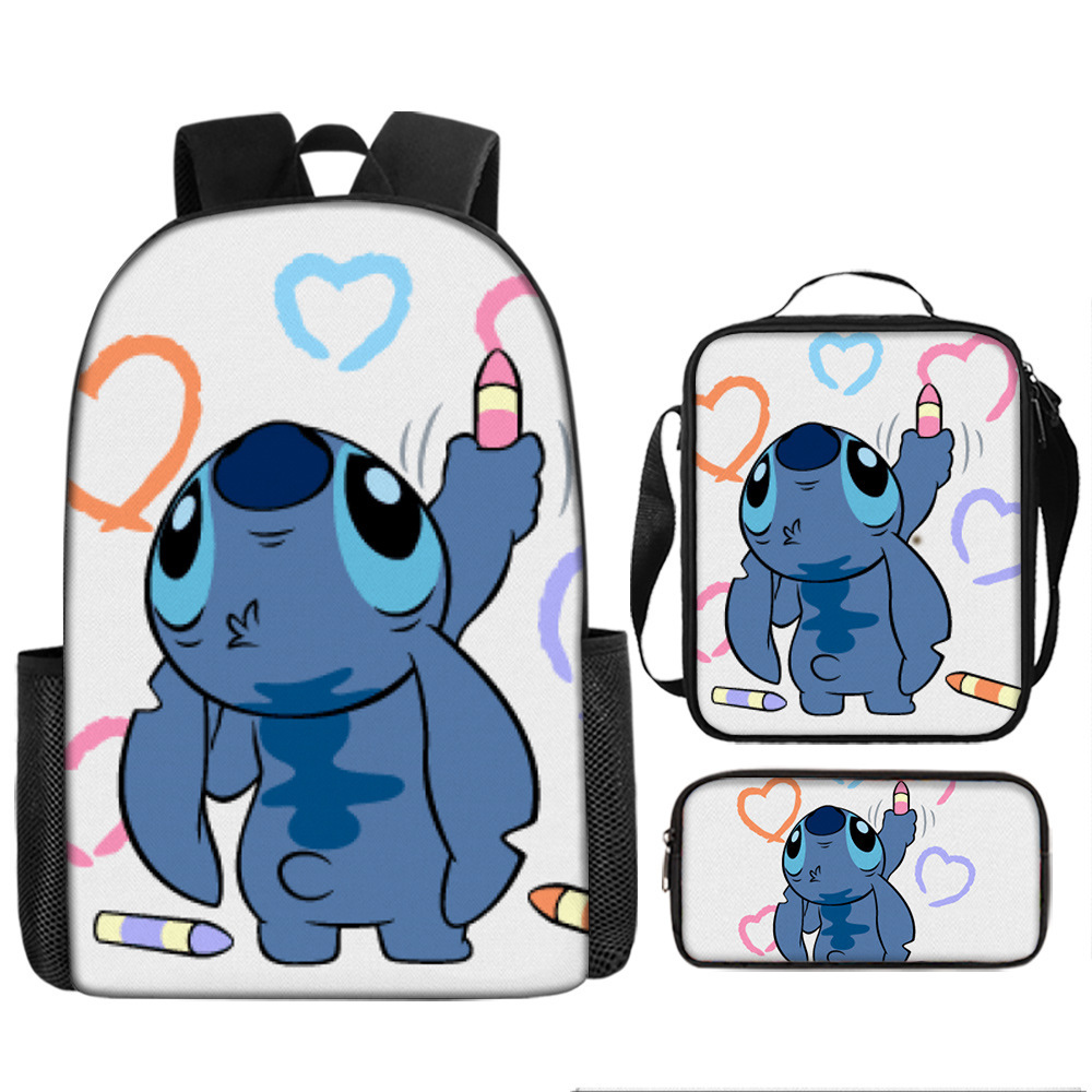 Cute Sti_tch Backpack Set, 3-Piece Bundle with Cute Backpack, Shoulder ...
