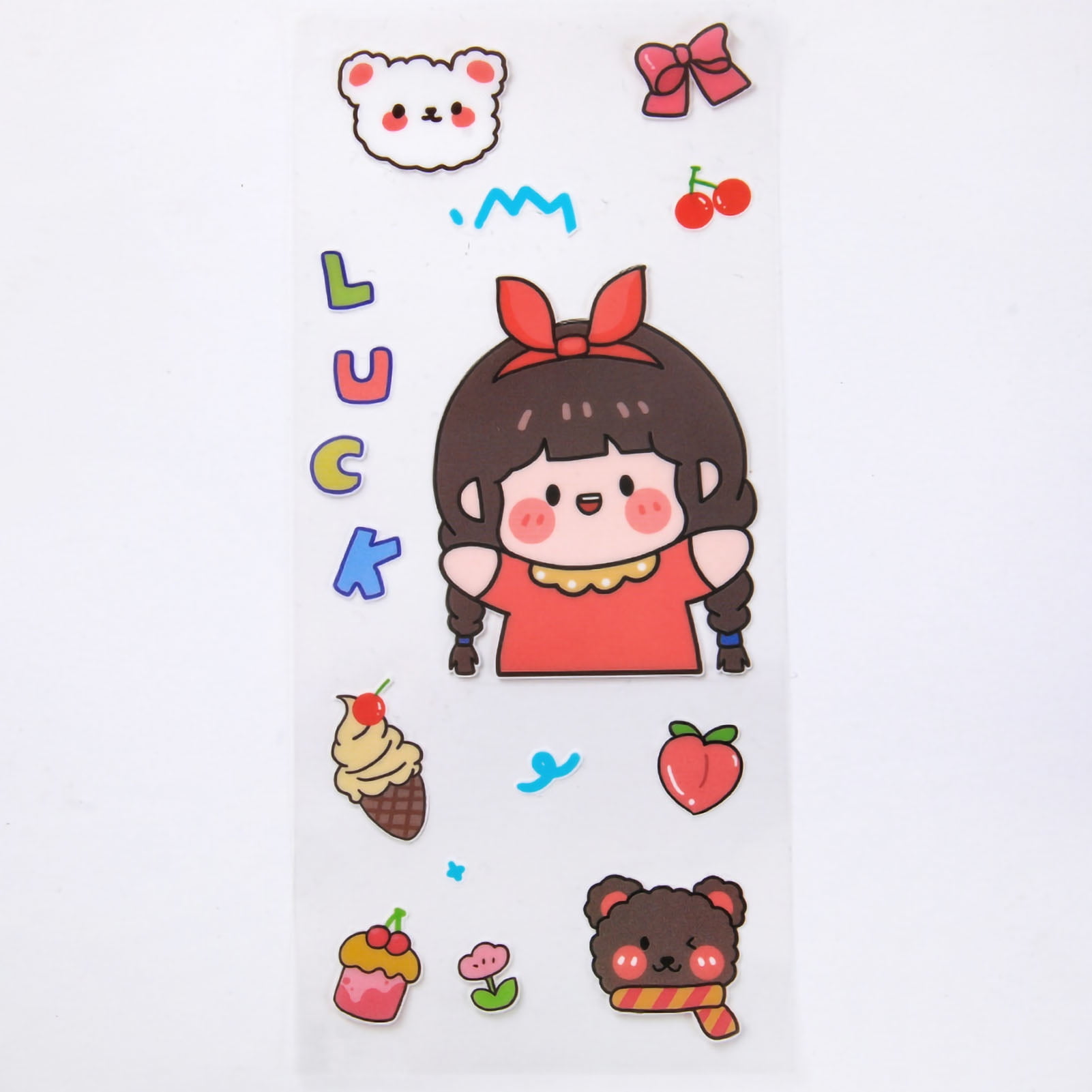 Cute Stickers Easy to Peel Waterproof PET Cute Cartoon Style ...