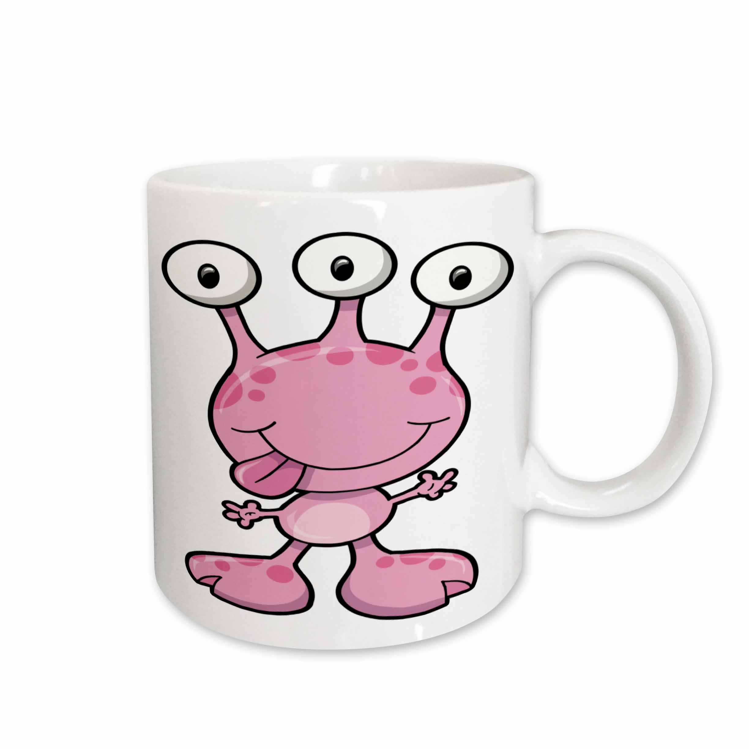 Cute Sticking Out Tongue Goofy Pink Cartoon Monster 11oz Mug mug-102320 ...