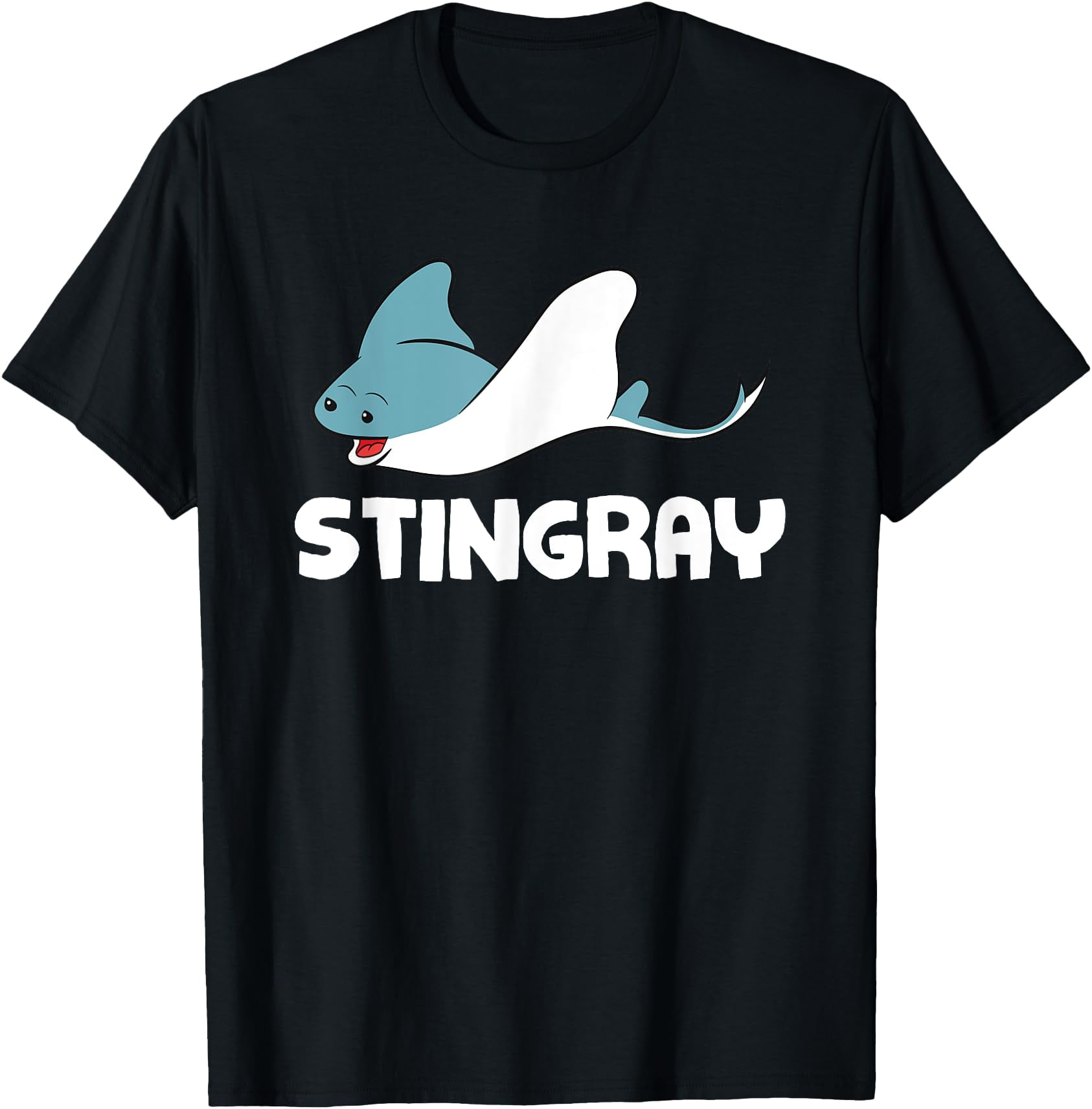 Cute Stingray Ocean Sharks Lover Softstyle Unisex T-Shirt,Black Color ...
