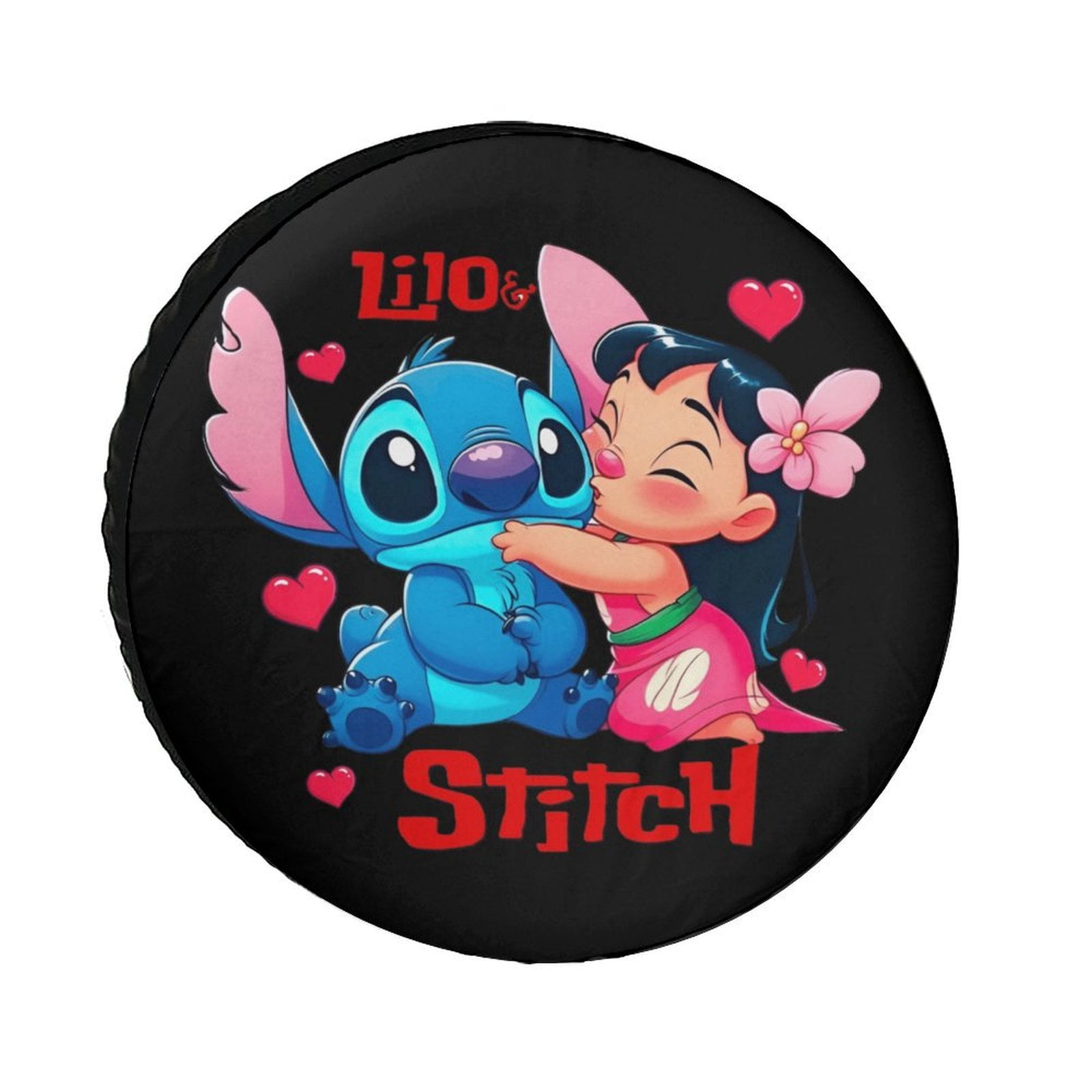Cute Stitch And Angel Waterproof Oxford Tire Covers, Spare Wheel ...