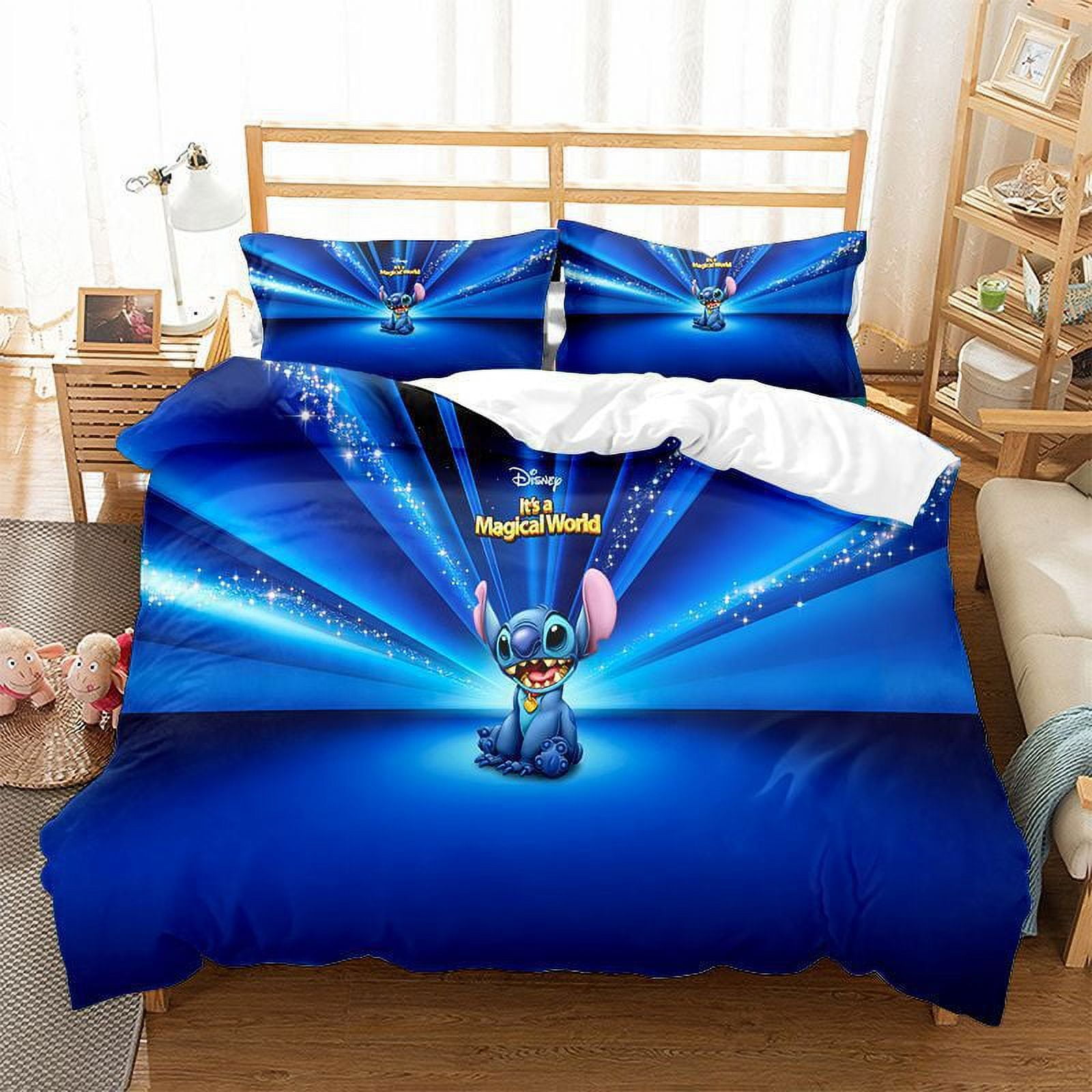 Cute Stitch Bed Duvet Cover Cartoon Kids Adults Bedding Sets Anime 3D ...