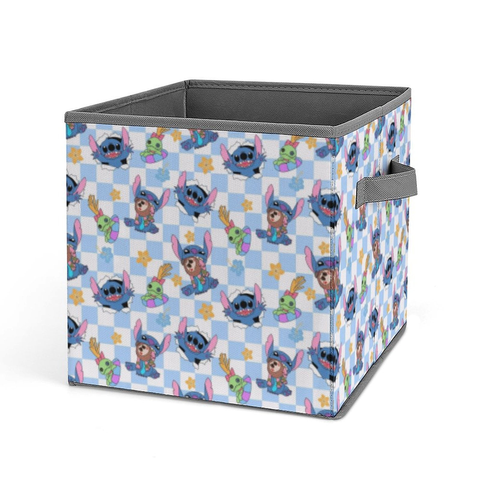 Cute Stitch Fabric Storage Cube Bins,11" Collapsible Foldable Cloth ...