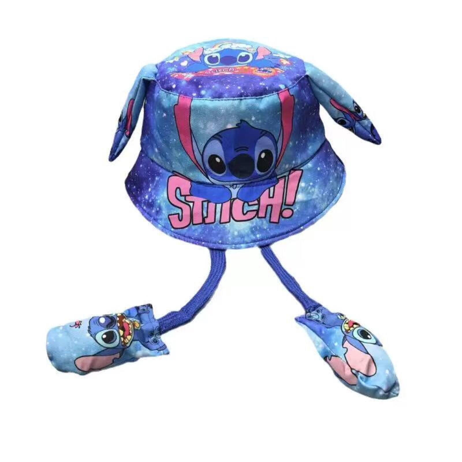 Cute Stitch Fisherman Hat With Movable Ears, Cartoon Press-on Air Bag ...