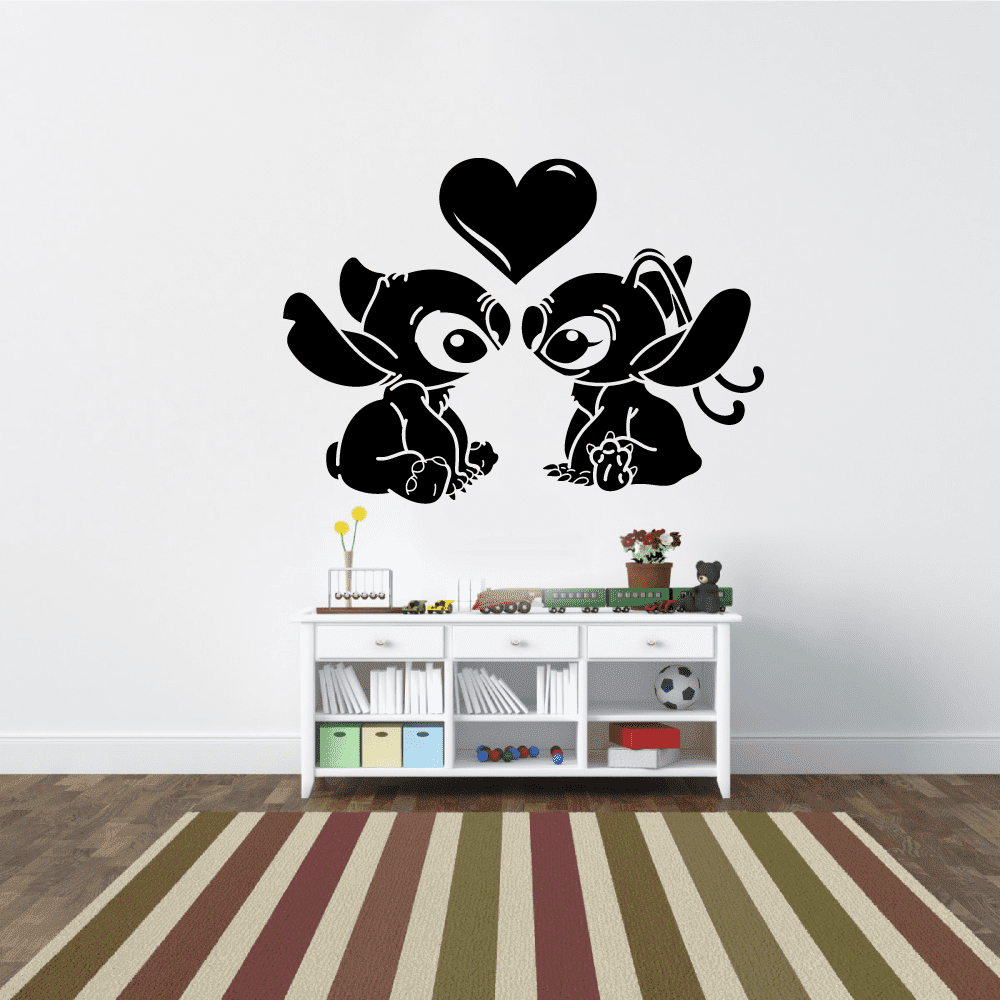 DecorWithUs Disney Stitch and Angel Vinyl Wall Decal, Kids Room ...