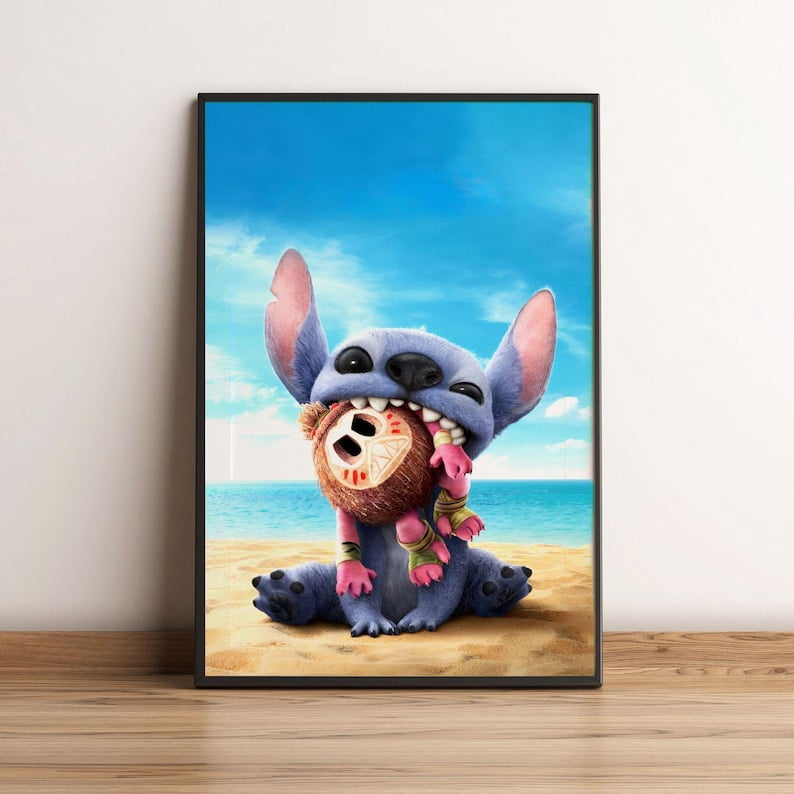 Cute Stitch Movie Poster, Lilo & Stich Live Action Disney Cartoon Wall ...