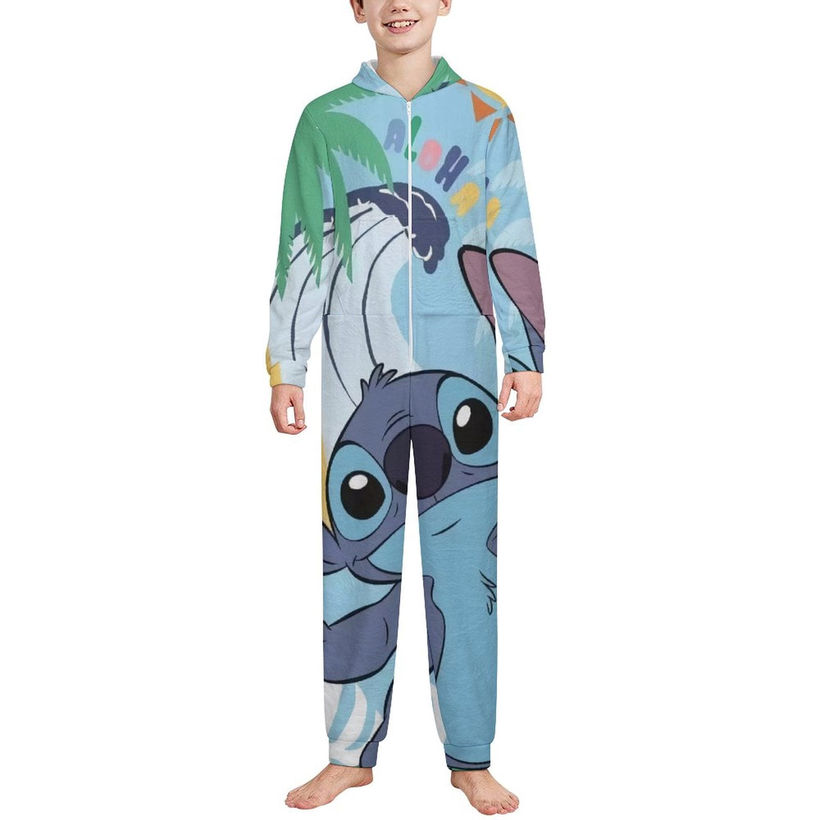 Cute Stitch Pajamas Girls Boys Flannel Onesie Animal One-Piece ...