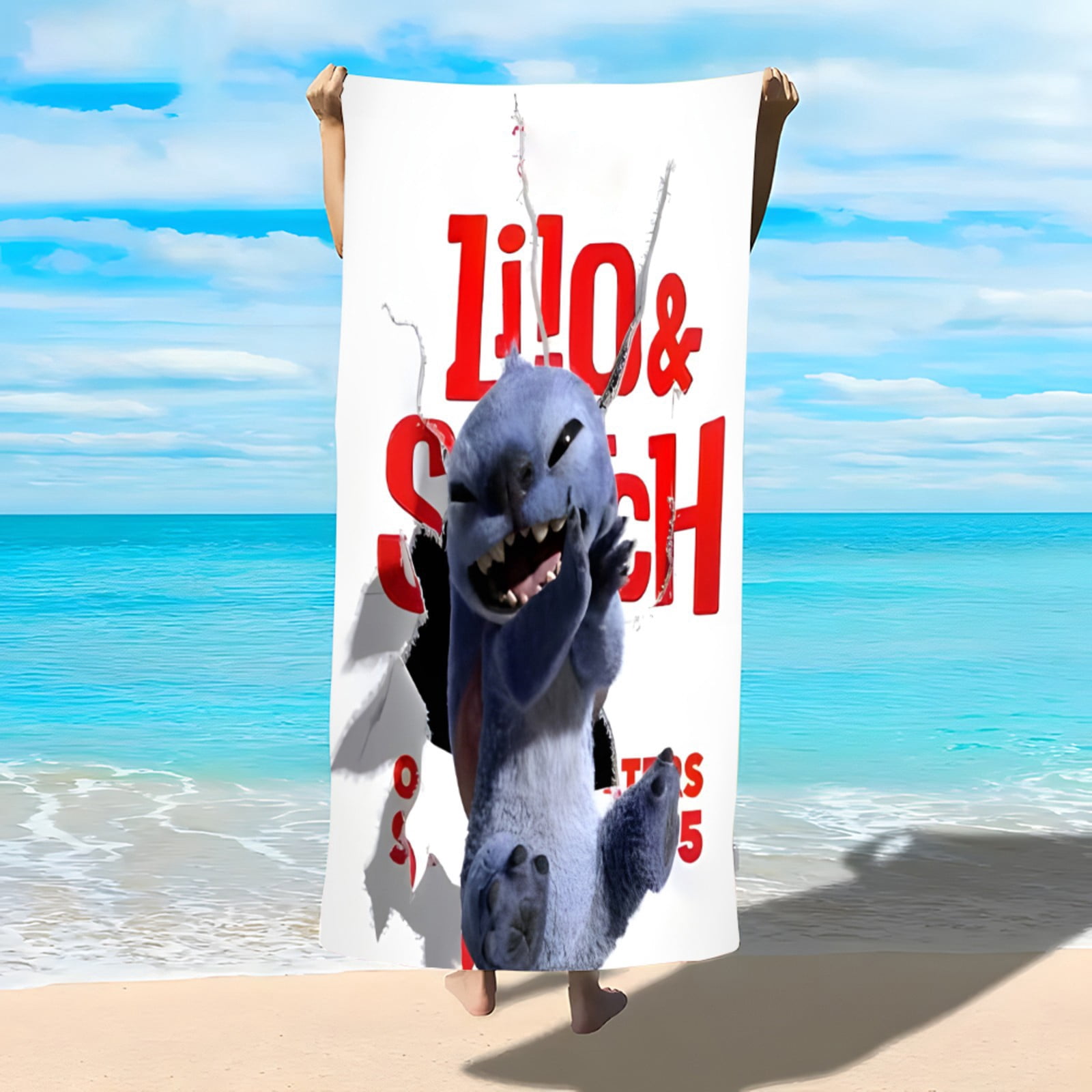 Cute Stitch Print Beach Towel Beach Resort Beach Blanket Shawl ...