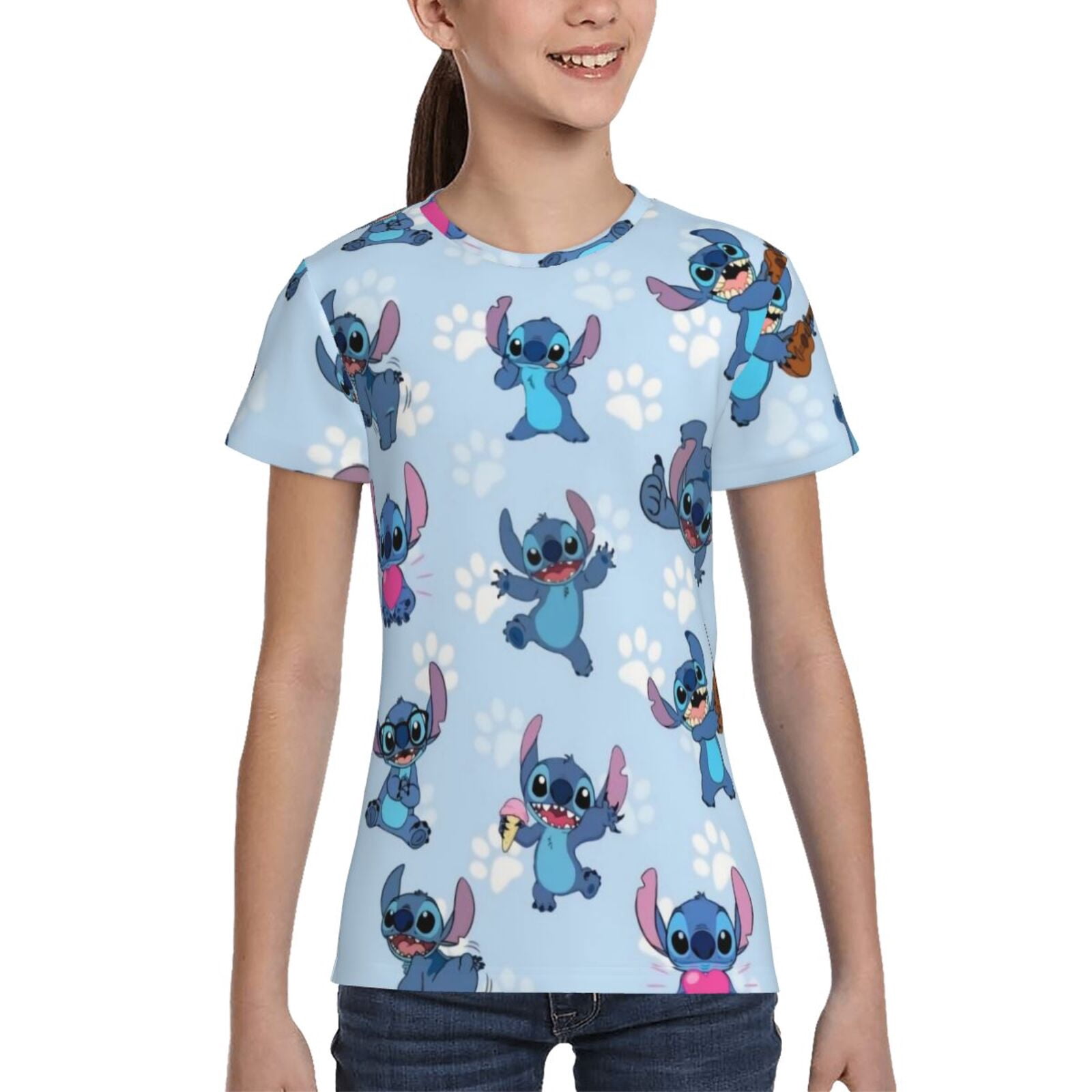 Cute Stitch Shirt for Boys Girls Tees,Casual Soft Tshirt Kids Neon ...