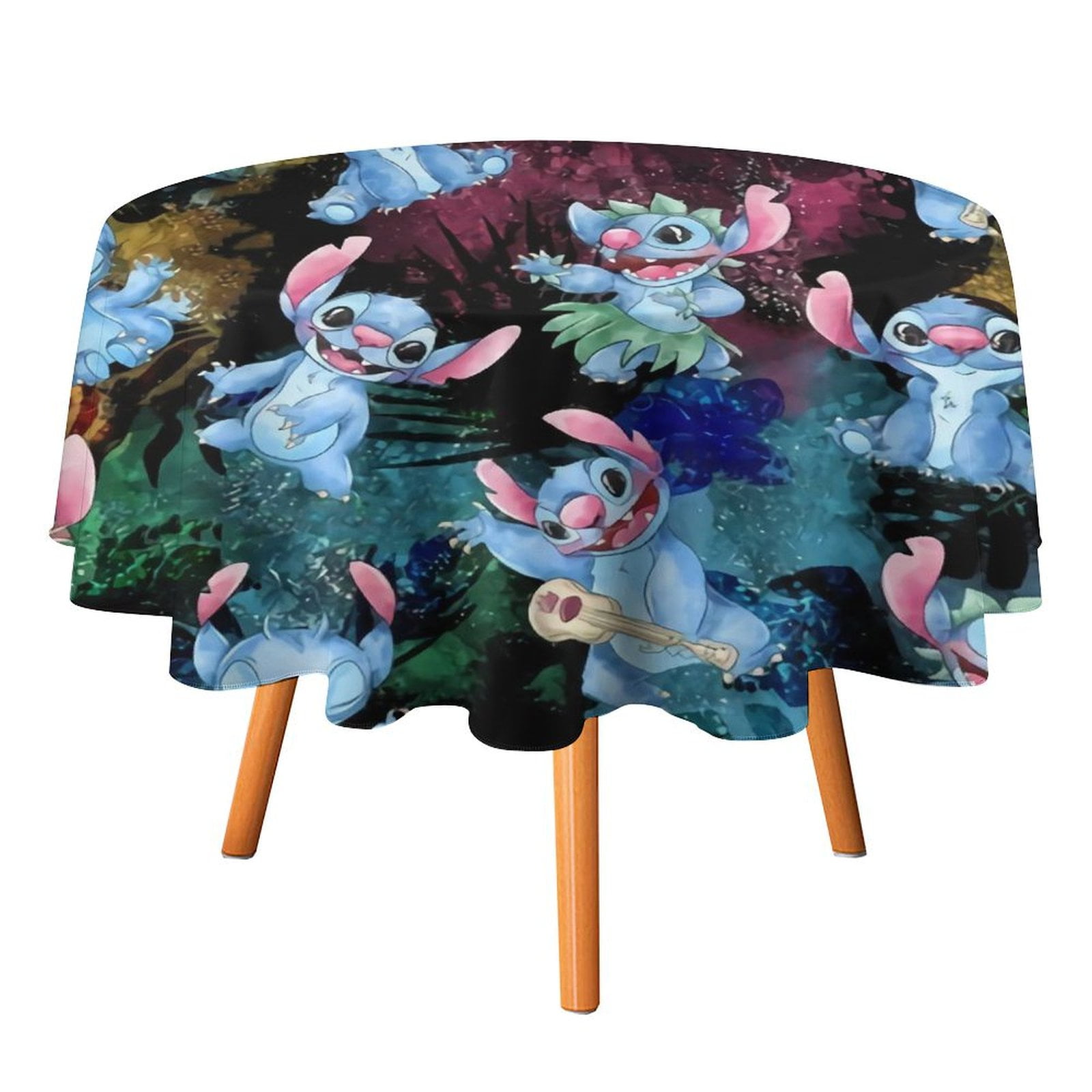 Cute Stitch Table Cloth Round Tablecloth Polyester Table Circular Table ...