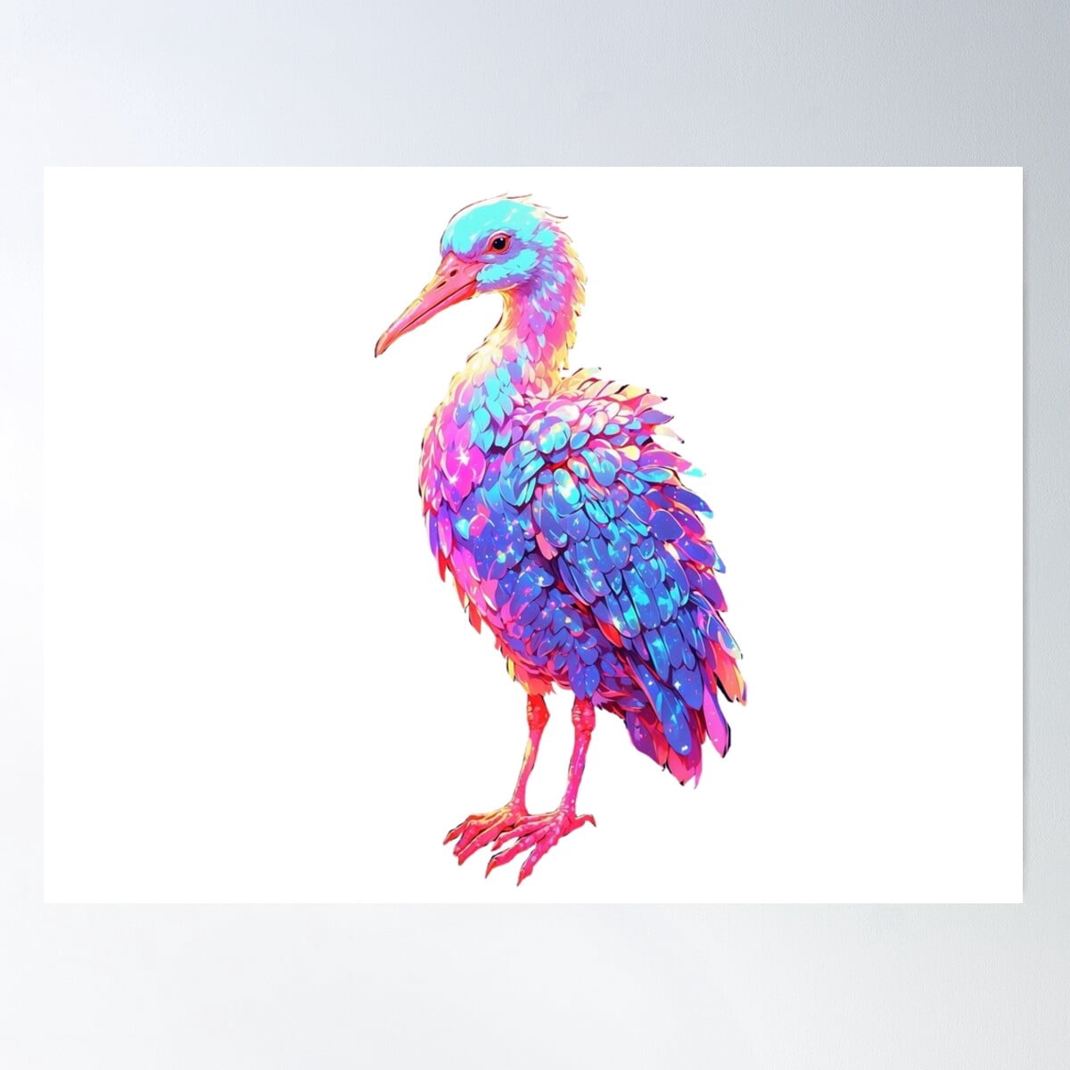 Cute Stork Bird Poster Wall Art, Modern Wall Decor For Living Room ...