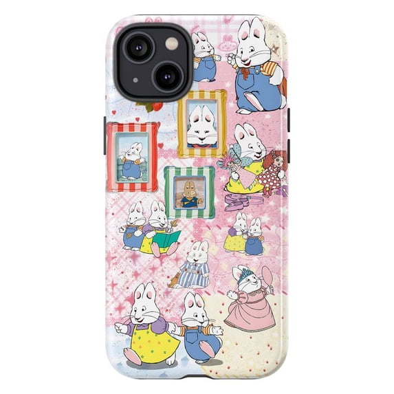Cute Storybook Bunny Phone Case for iPhone 17 16 15 14 13 12 11 Pro ...
