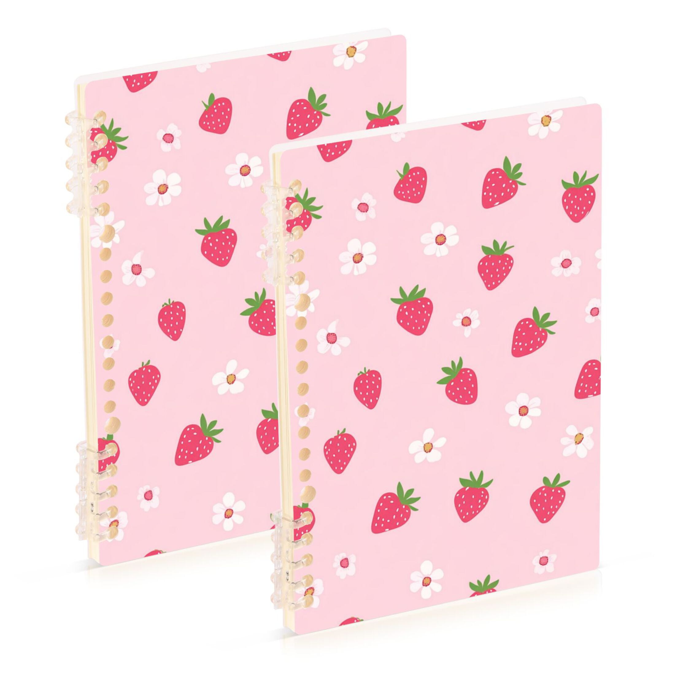 Cute Strawberries Small Daisies Notebook Detachable Coil Notebook Diary ...