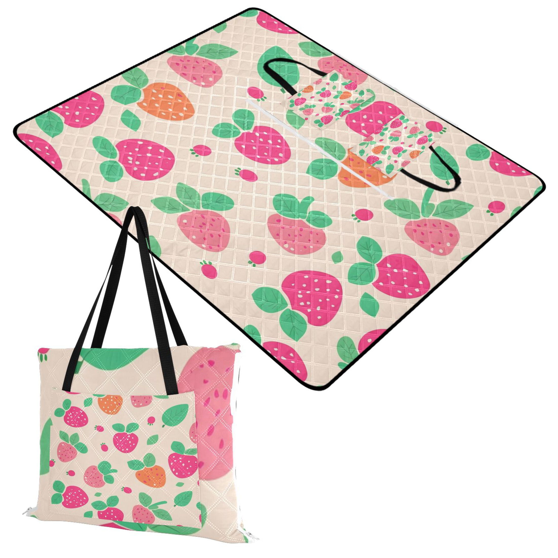 Cute Strawberry Extra Large Picnic Beach Blanket Waterproof Sand Proof ...
