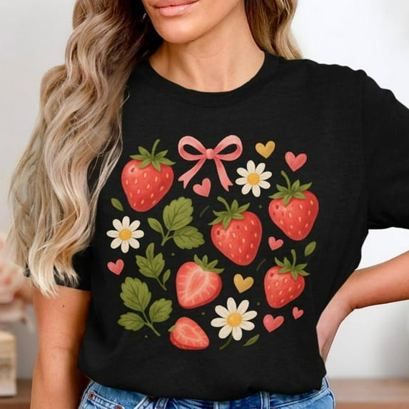 Cute Strawberry Floral S1Hirt, KawaI1I Strawberry T-S1Hirt ...
