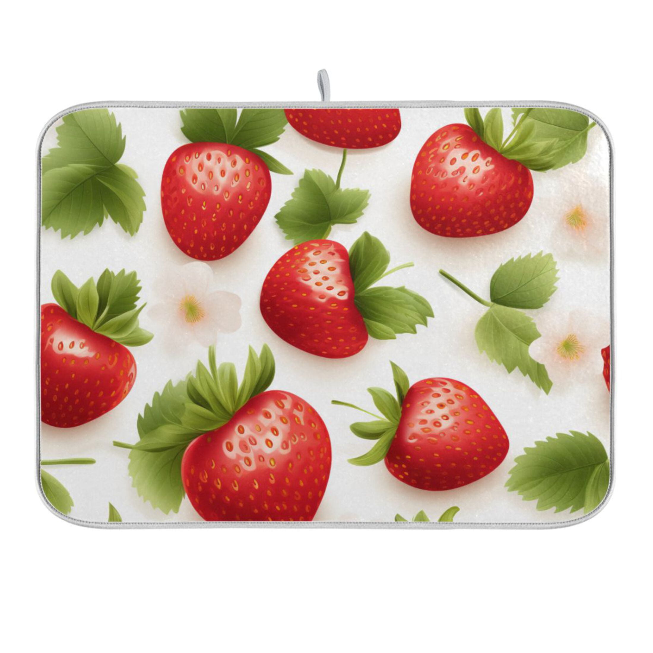 Cute Strawberry Fruits Dish Drying Mat for Kitchen Counter 16x18 In ...