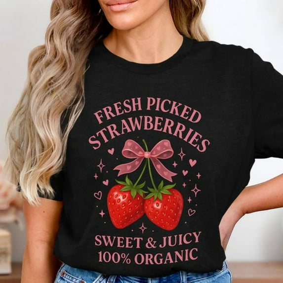 Cute Strawberry Graphic T1EE, Sweet Juictrawberrhirt, KawaI1I Fruit T ...