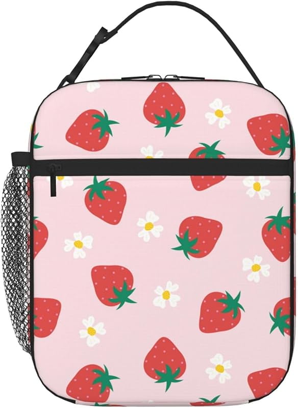 Cute Strawberry Insulated Lunch Bag Lunch Box for, Bento Lunch Box ...