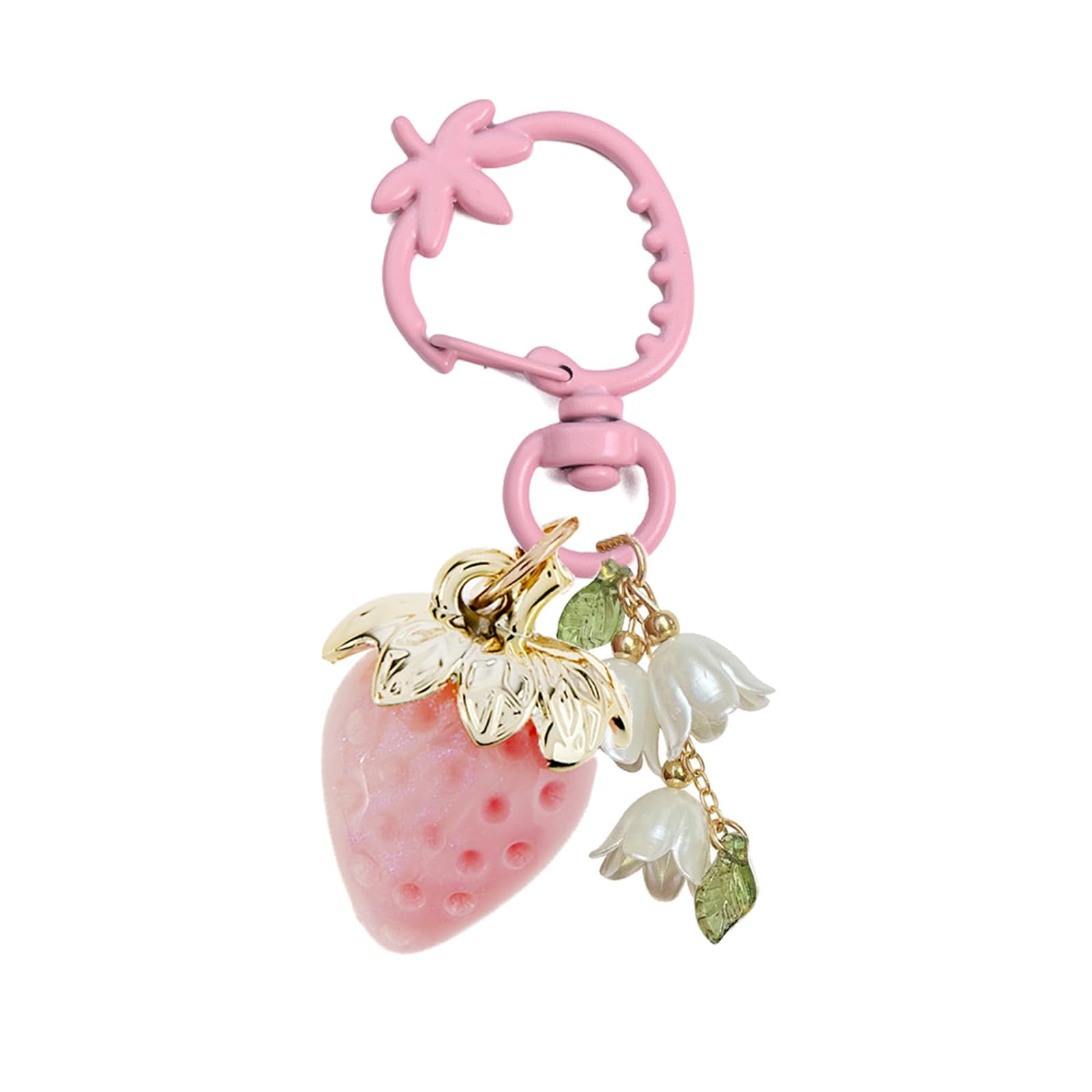 Cute Strawberry Keychain,Bag Charms,Kawaii Heart Flower Daisy Key ...