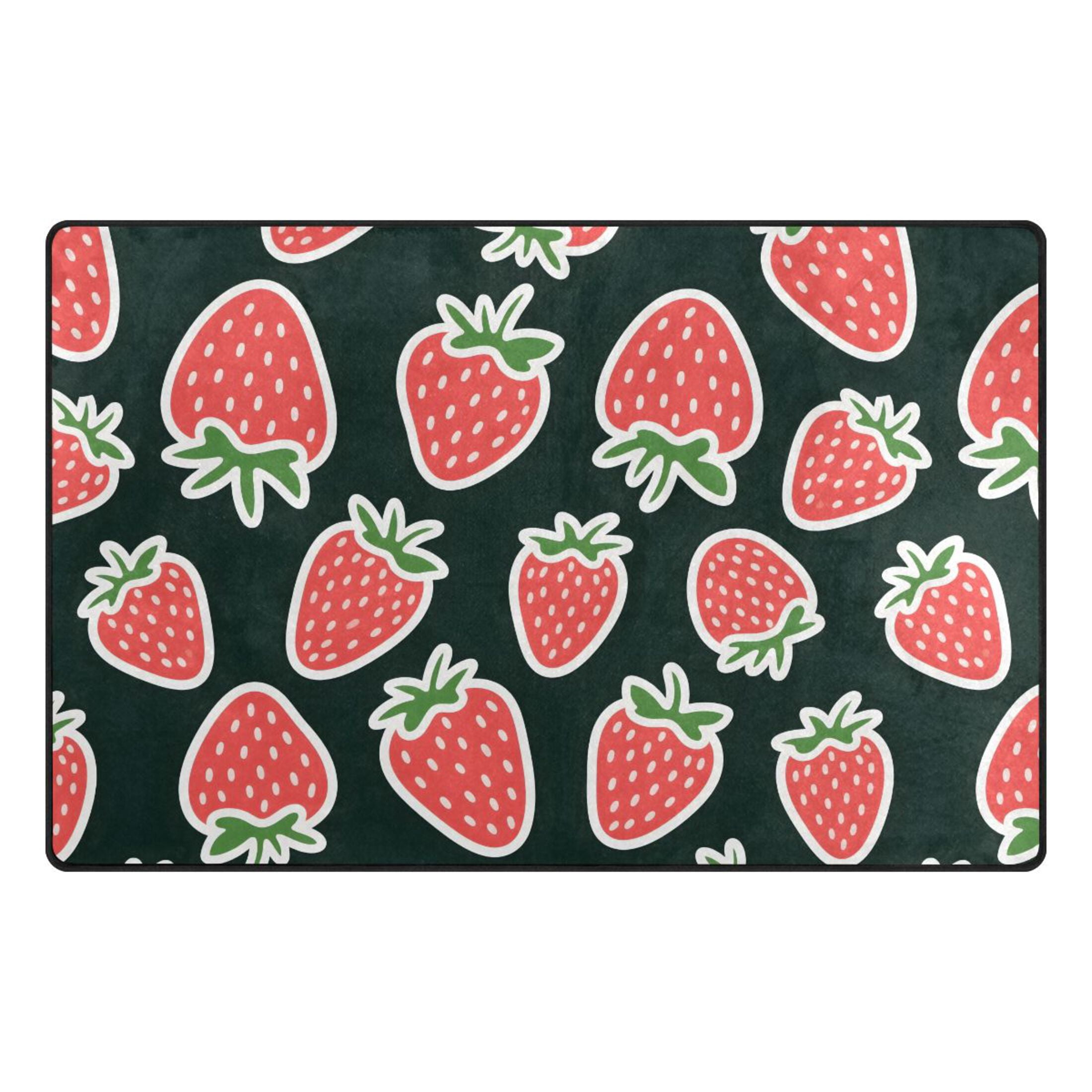 Cute Strawberry Pattern Memory Foam Area Rug 31"x20" Non Slip ...