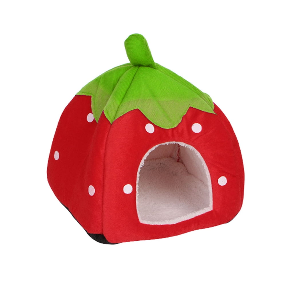 Cute Strawberry Pet Cave Washable Durable Lovely Pets Home House ...