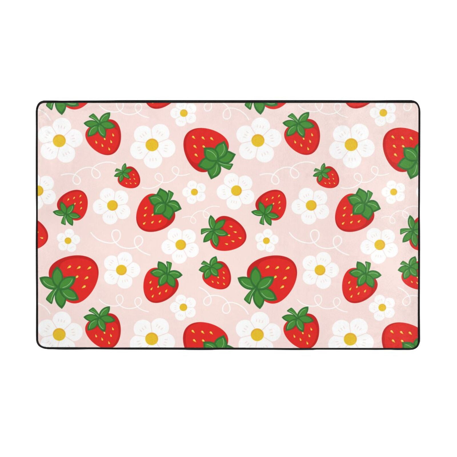 Cute Strawberry Shaggy Area Rug, Rugs for Living Room Bedroom Non Slip ...