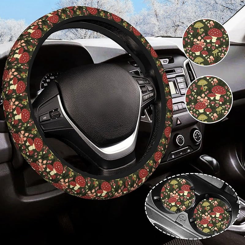 Cute Strawberry Steering Wheel Cover Anti-Slip and Practical 14.5-15 ...